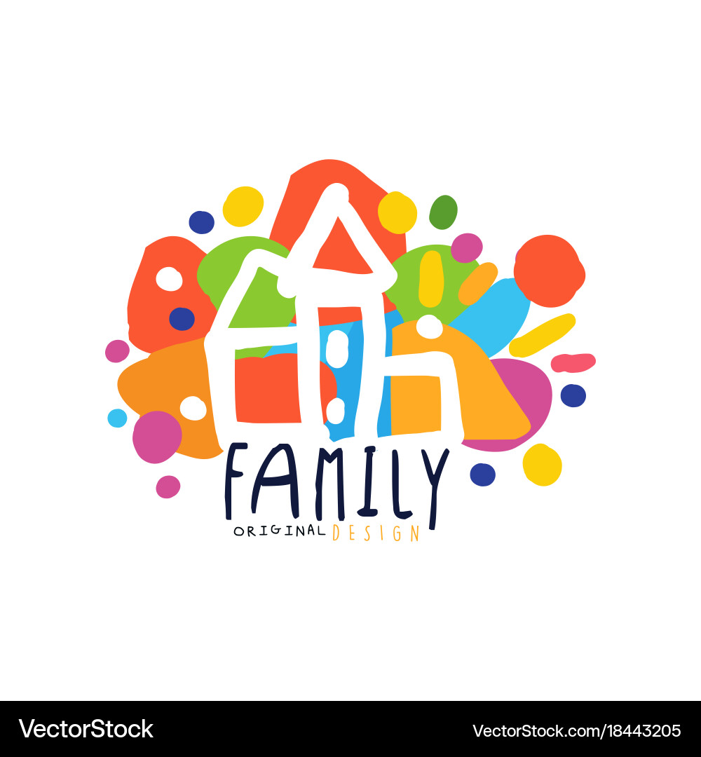 Happy Family Home Logo Royalty Free Vector Image