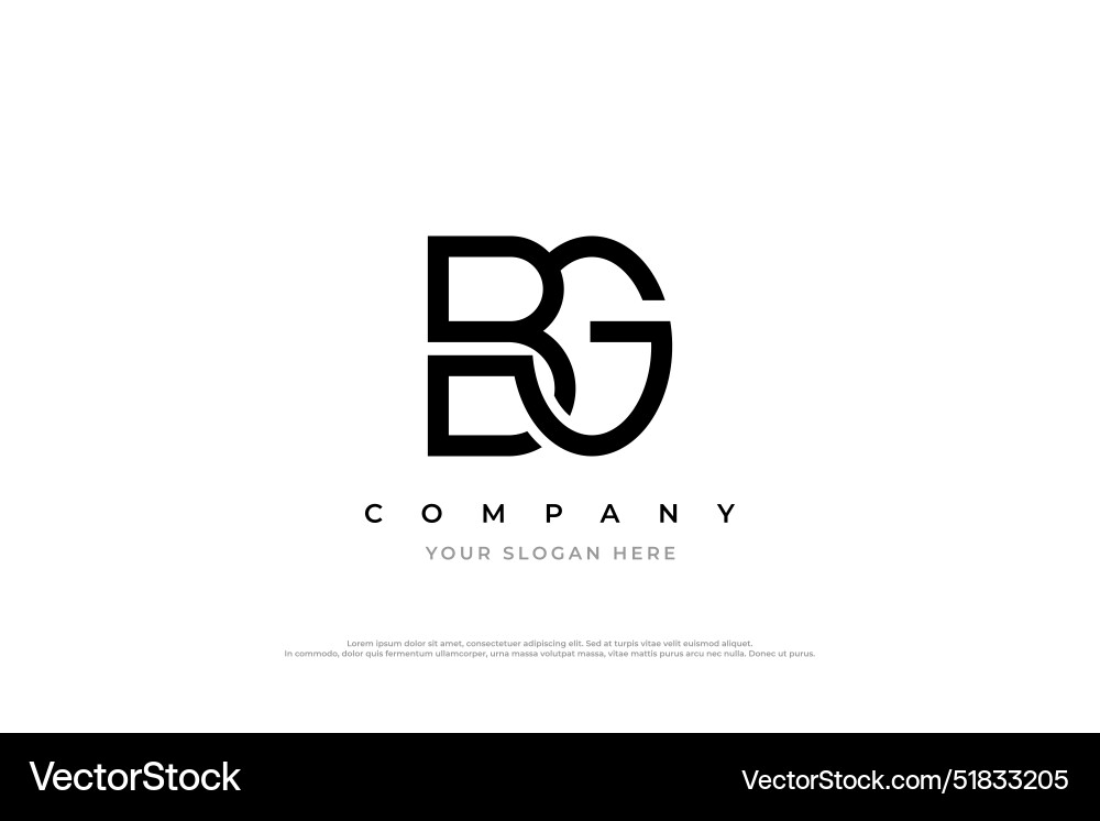 Initial letter bg logo design Royalty Free Vector Image