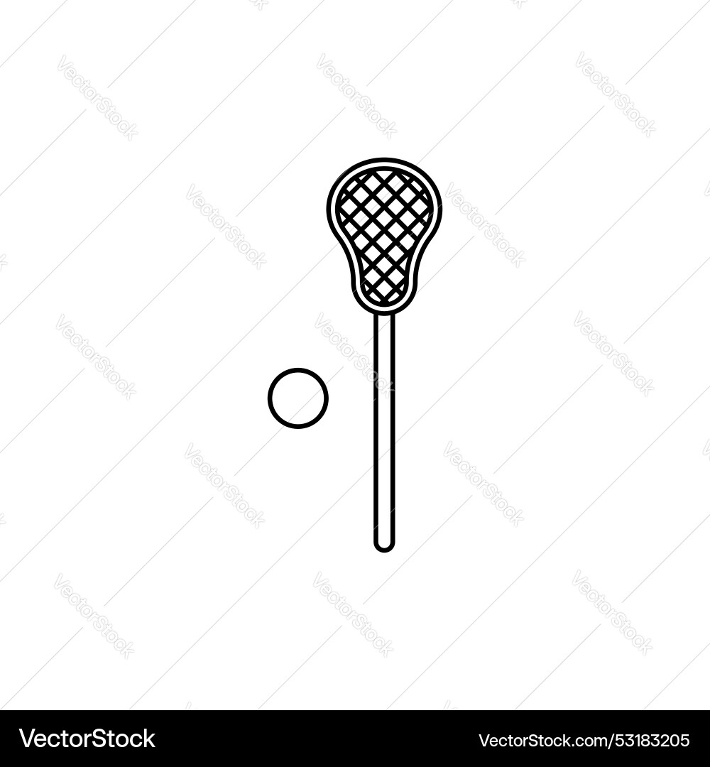 Lacrosse stick ball icon isolated on white Vector Image