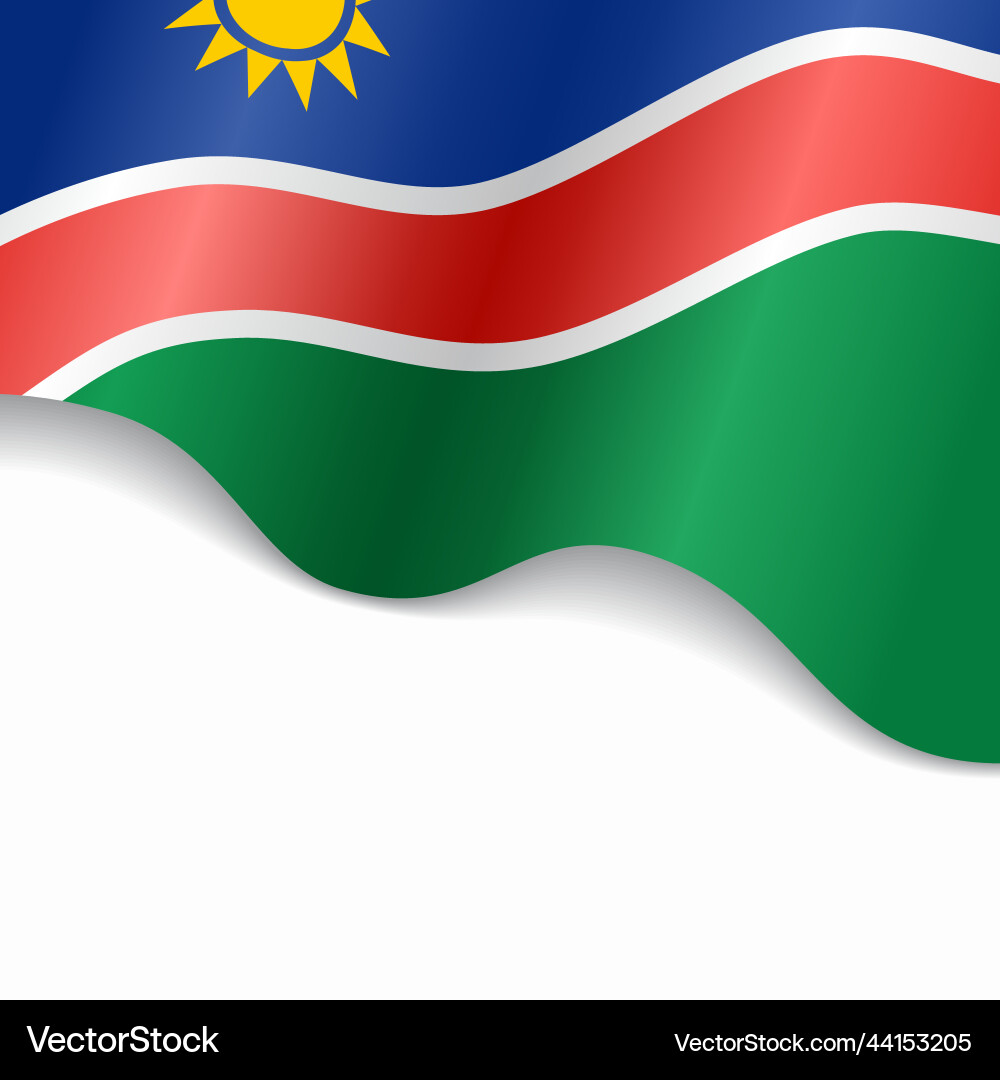 Namibian flag wavy abstract background Royalty Free Vector