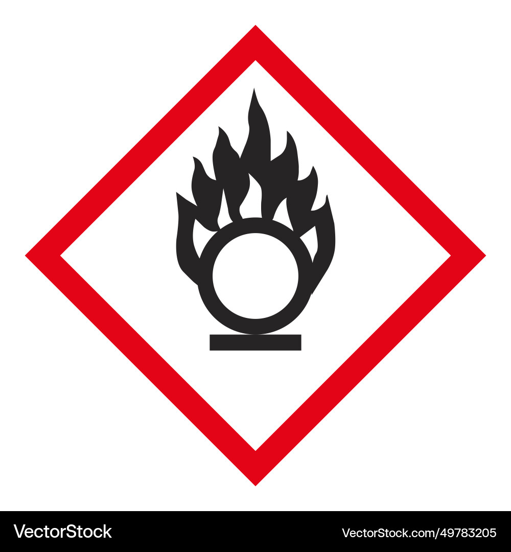 Oxidationswarnzeichen ghs Etikett Lizenzfreies Vektorbild