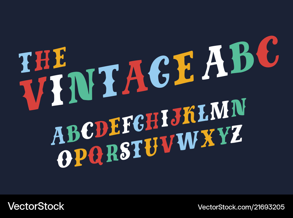 Retro Alphabet Letter Set Royalty Free Vector Image