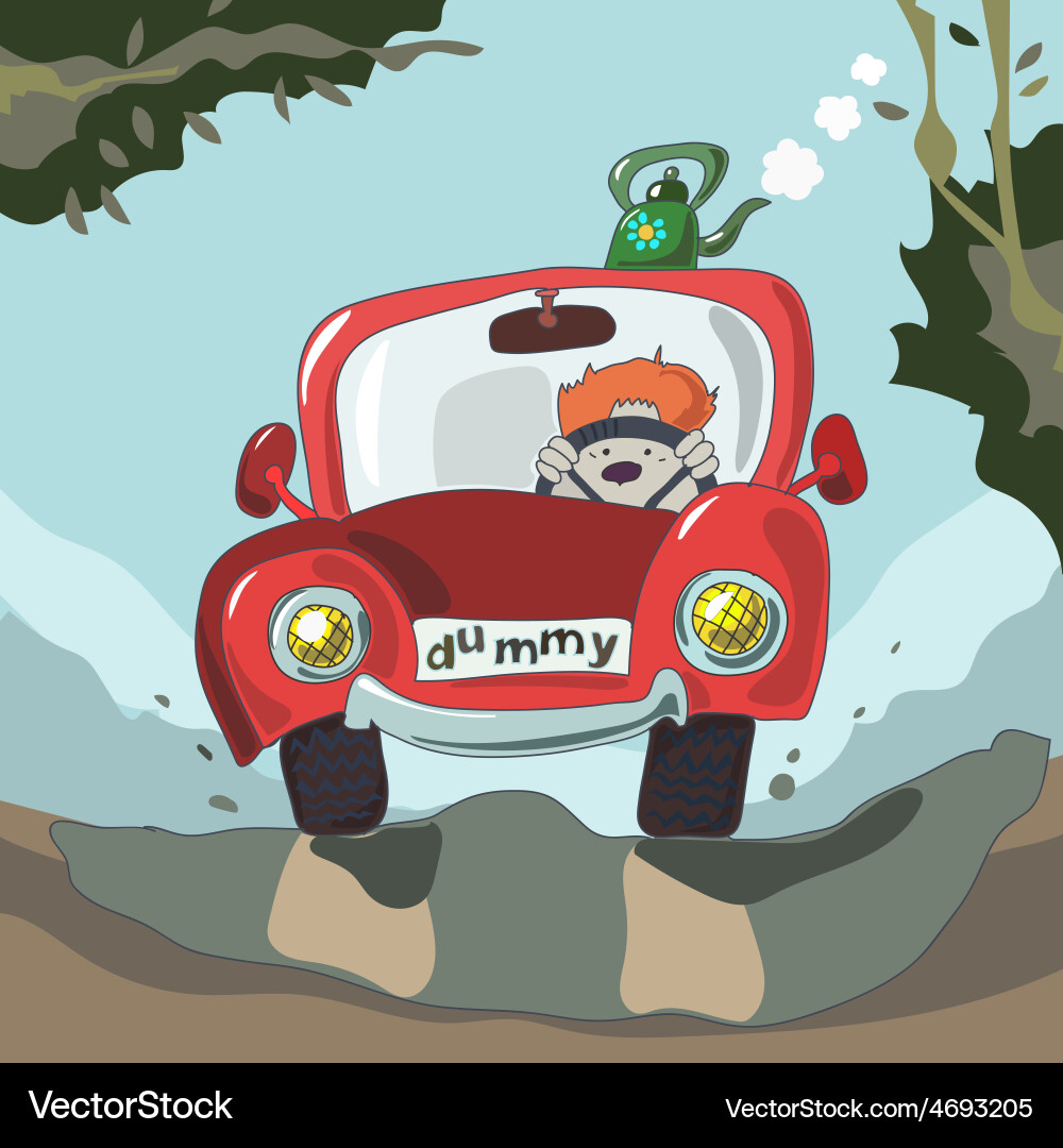 Scared Dummy Driver Royalty Free Vector Image - VectorStock