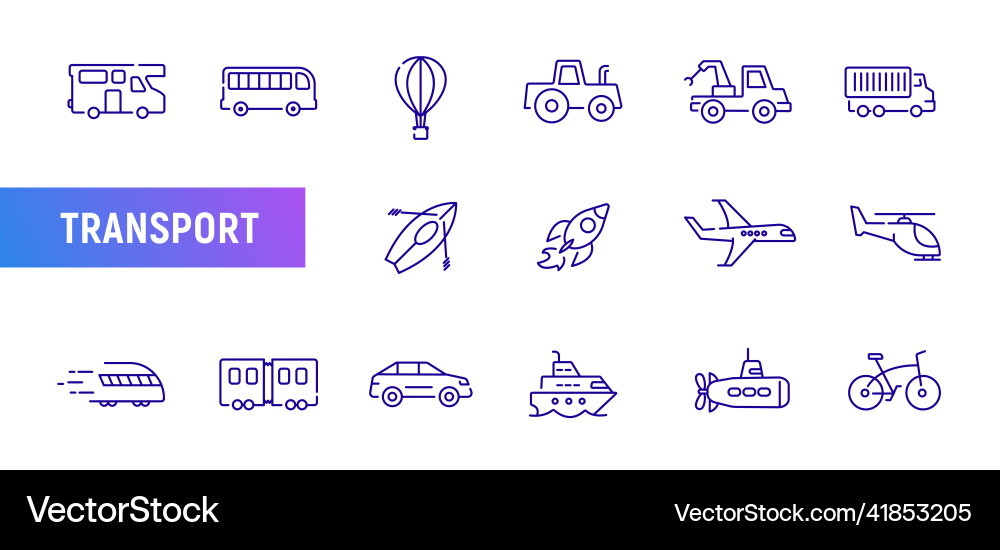 Transport line icon bus car train metro Royalty Free Vector