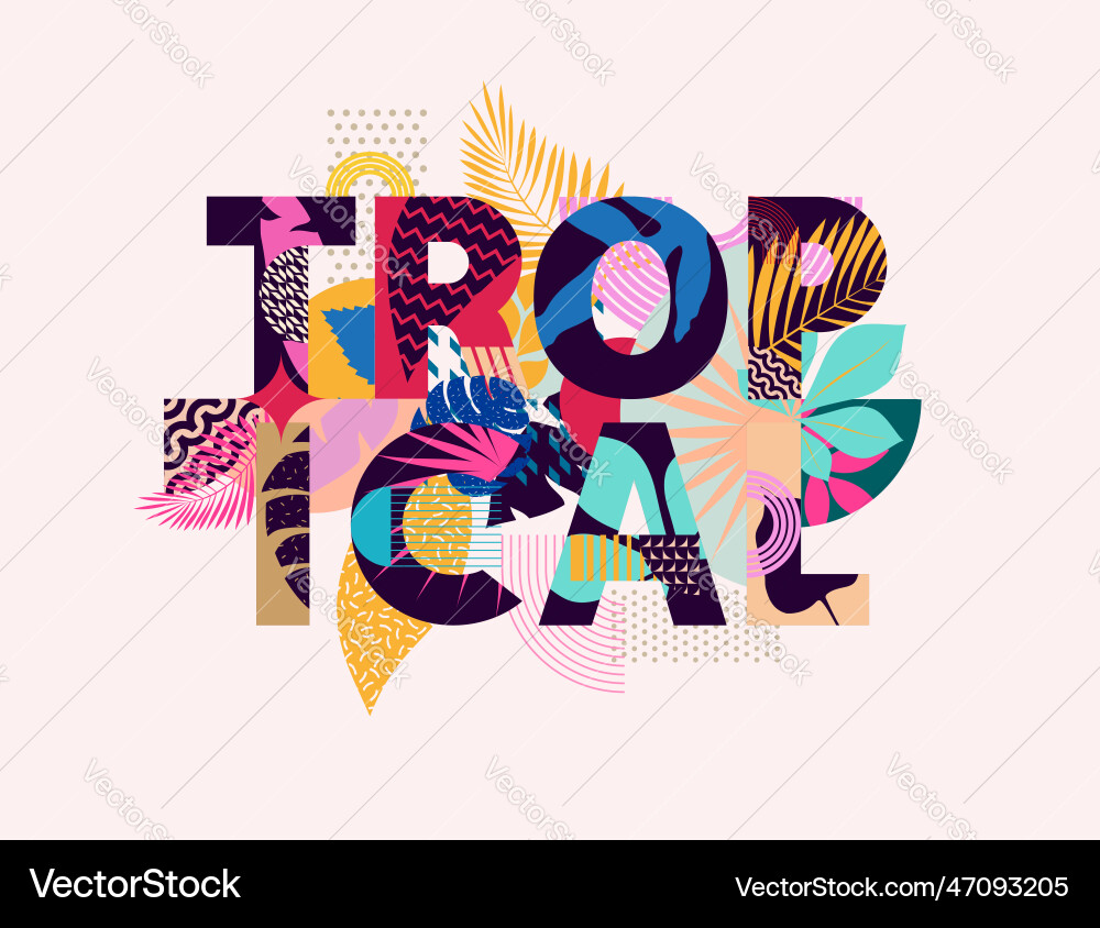 Tropical Floral Banner Royalty Free Vector Image