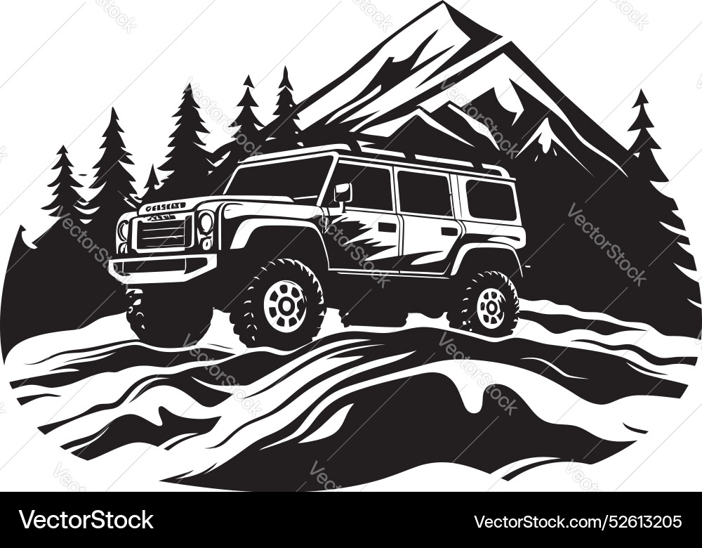 Vantage 4x4 suv scaling mountains mountain Vector Image