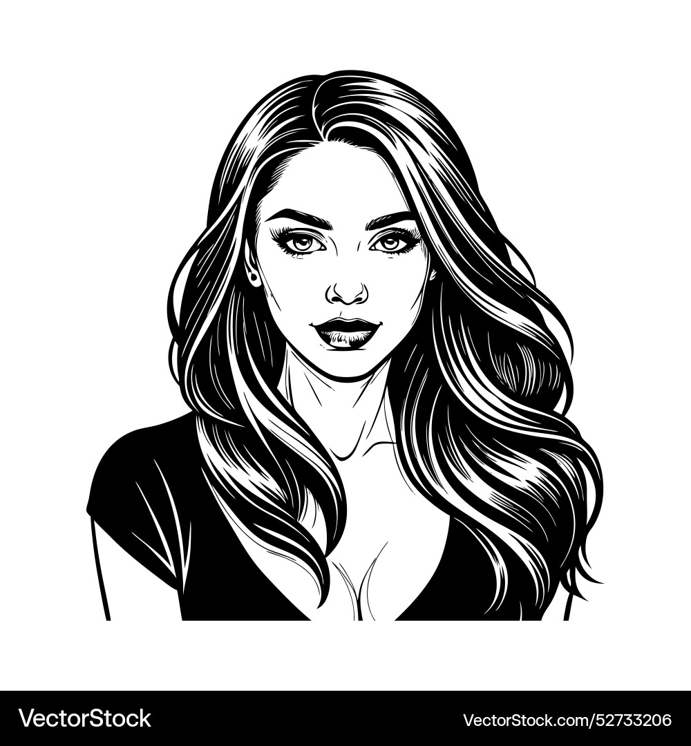 A beautiful young woman image Royalty Free Vector Image