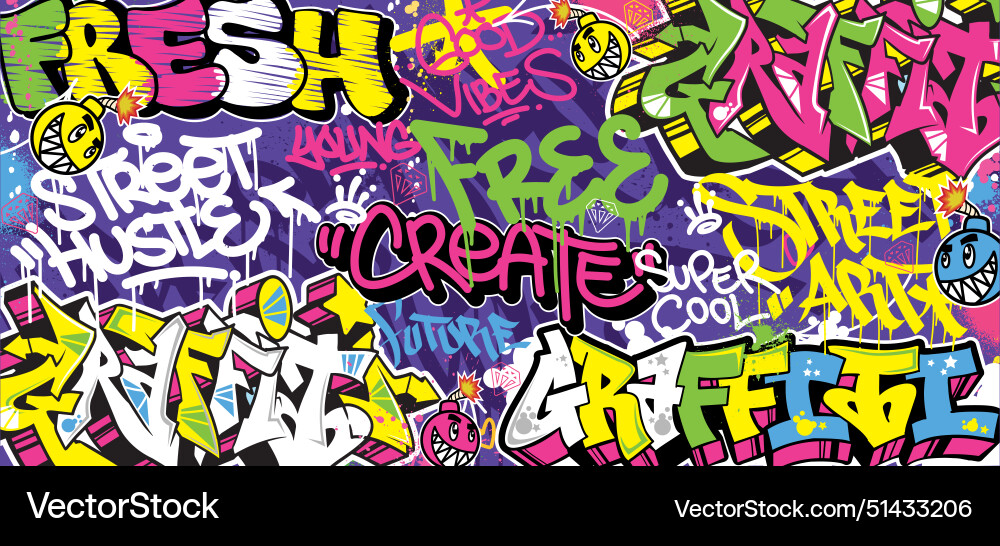 Colorful graffiti backgrounds 2 Royalty Free Vector Image