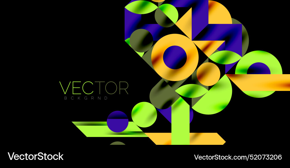 Colorful simple dynamic geometric forms circles Vector Image