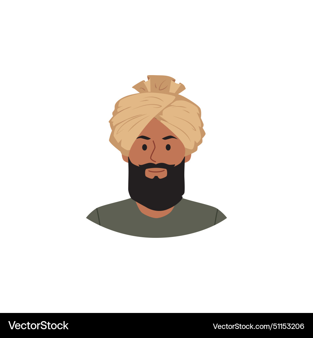 Icon with a man with a beard and mustache Vector Image