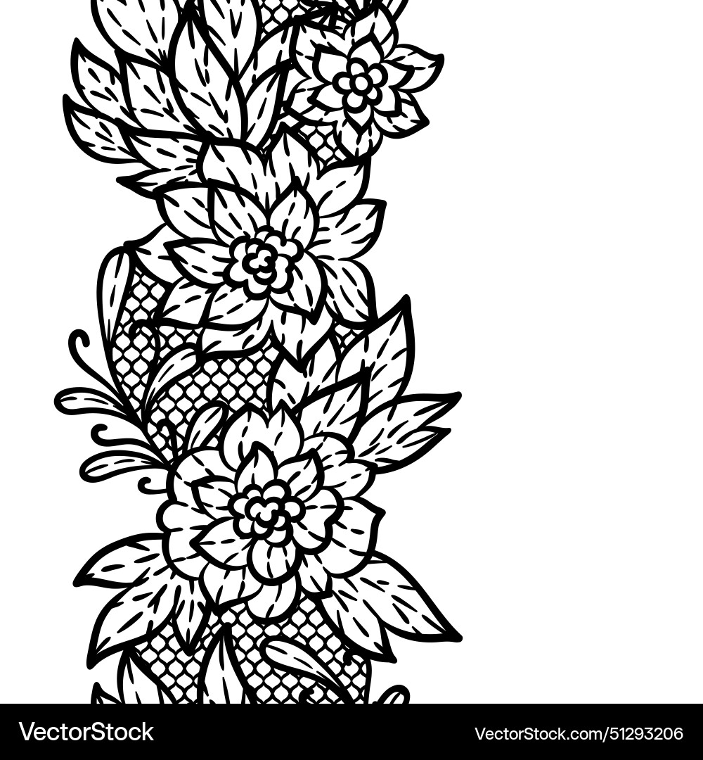 Lace pattern with flowers embroidery handmade Vector Image