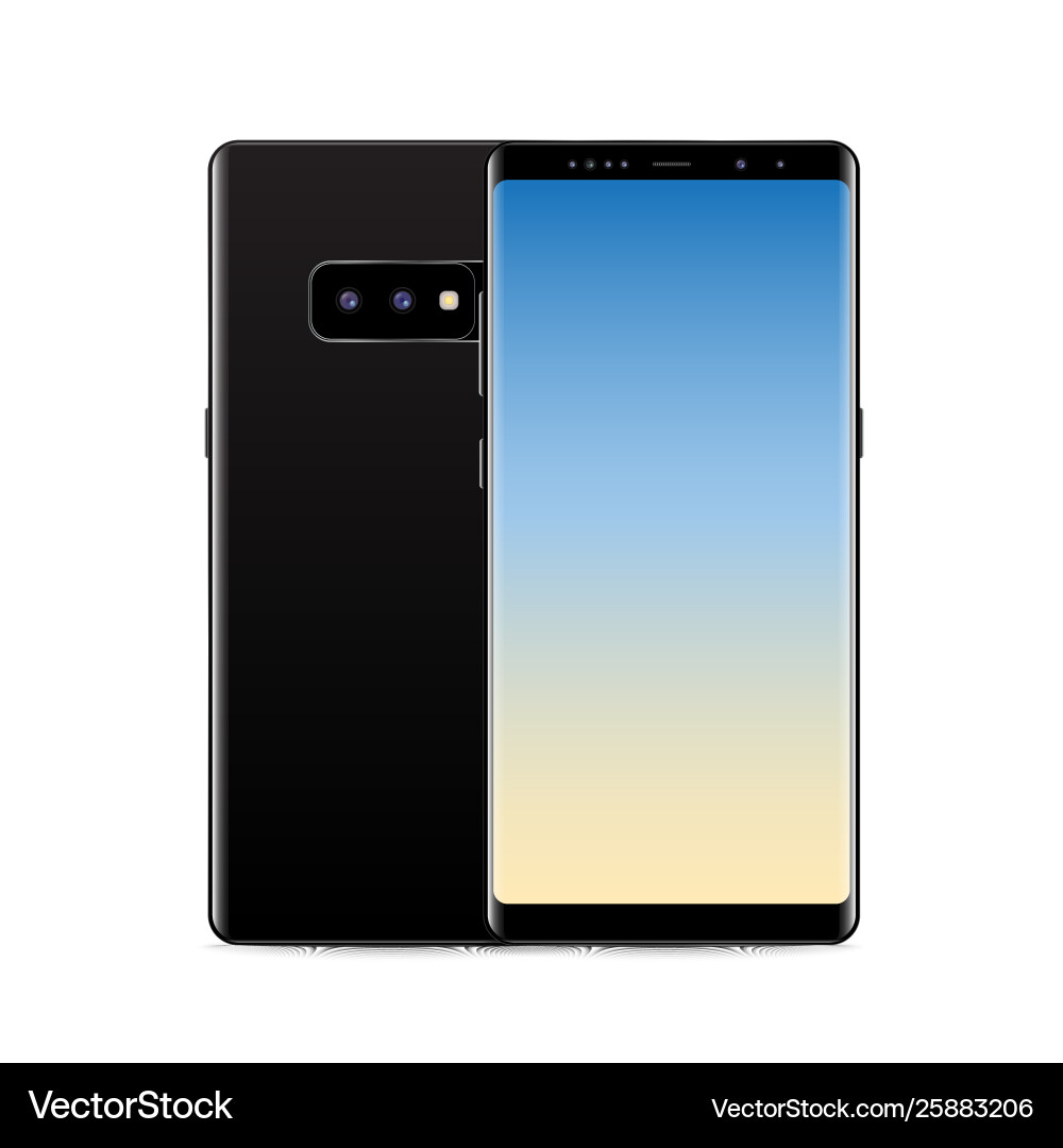 New realistic mobile black smartphone modern Vector Image