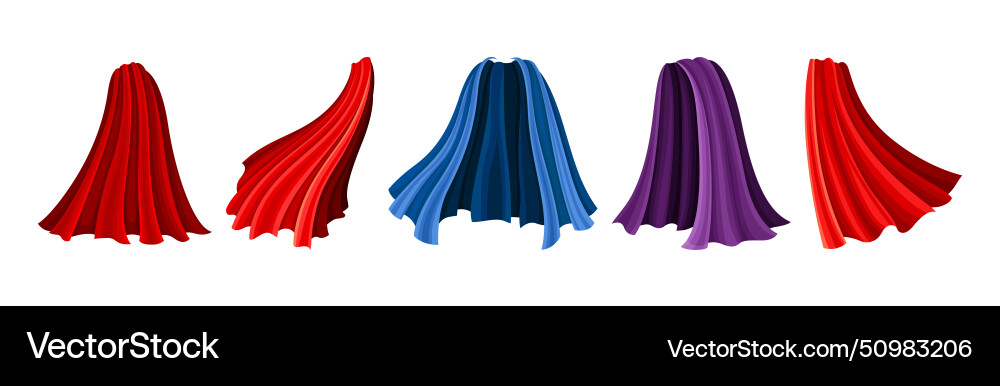 Superhero cape and cloak fabric cover set Vector Image