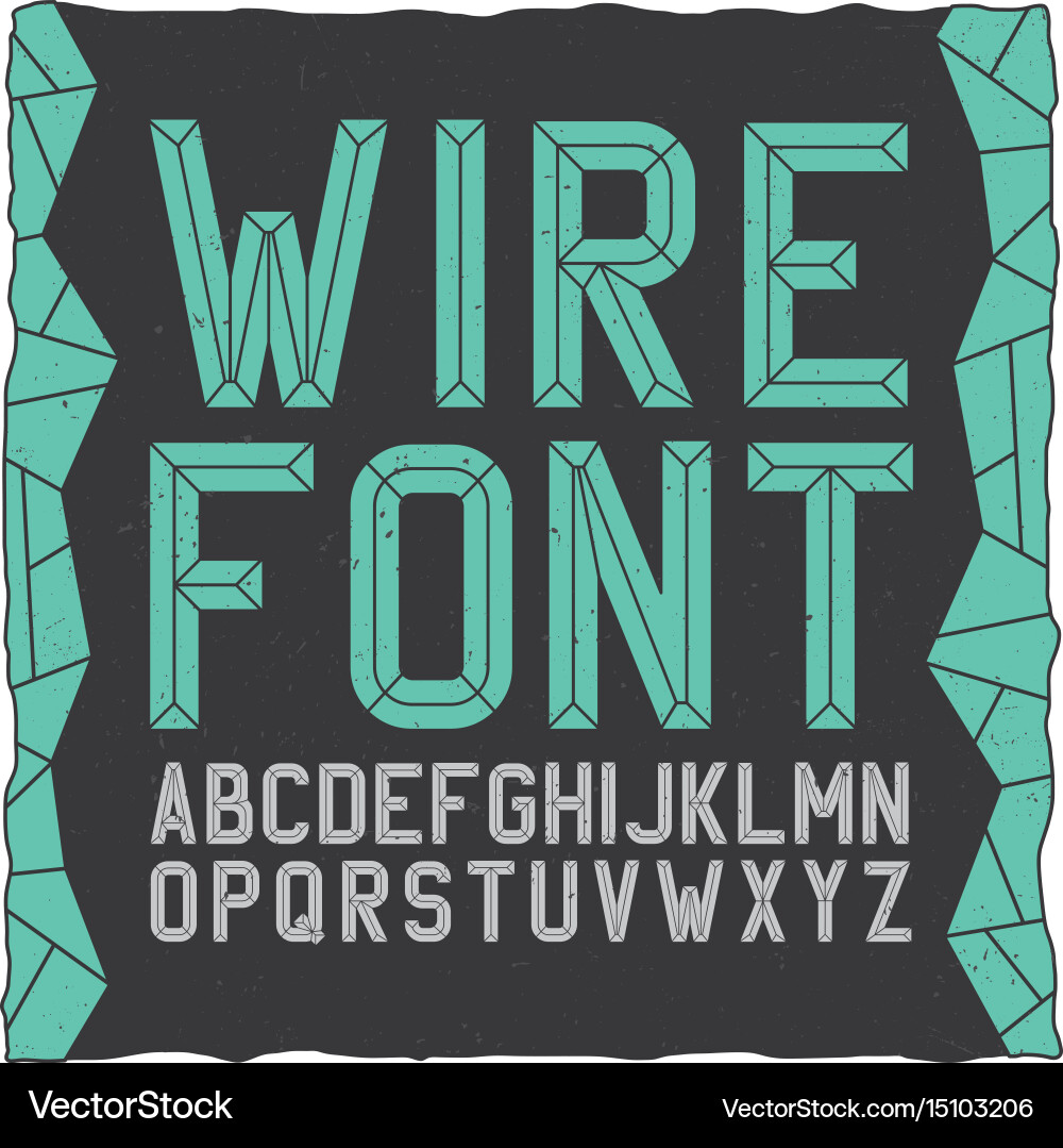 Wirefont on black Royalty Free Vector Image - VectorStock