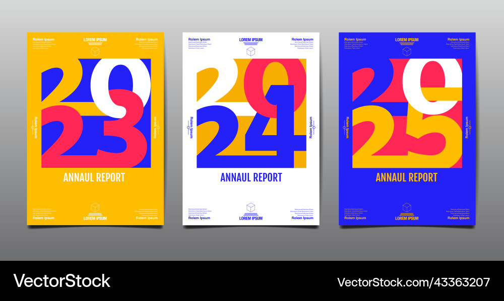 Annual report template layout design typography Vector Image