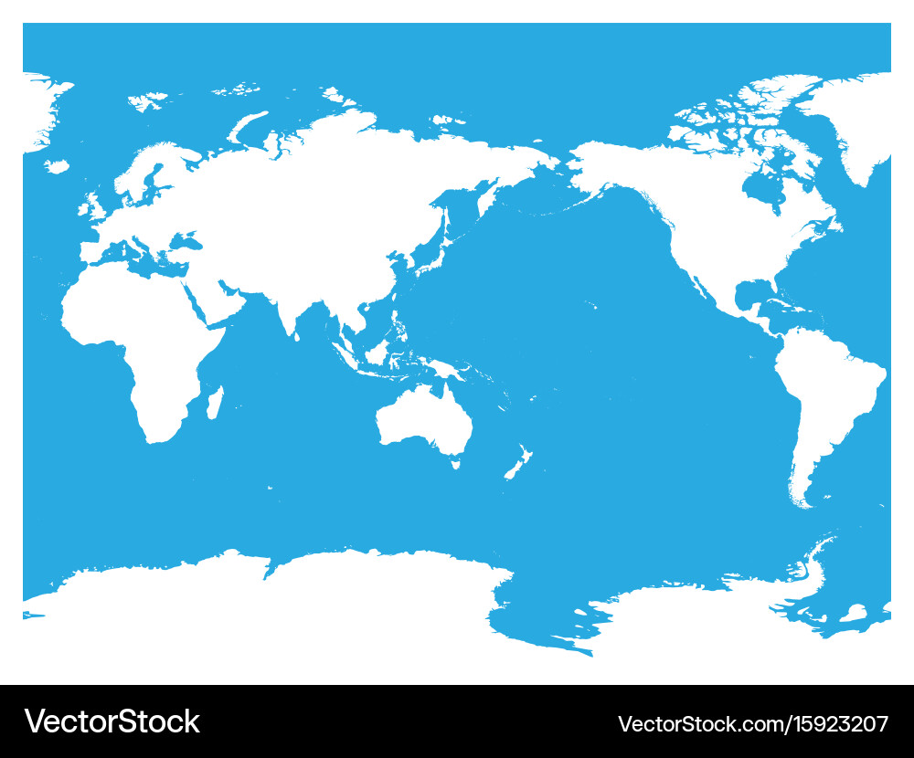 Australia and pacific ocean centered world map Vector Image