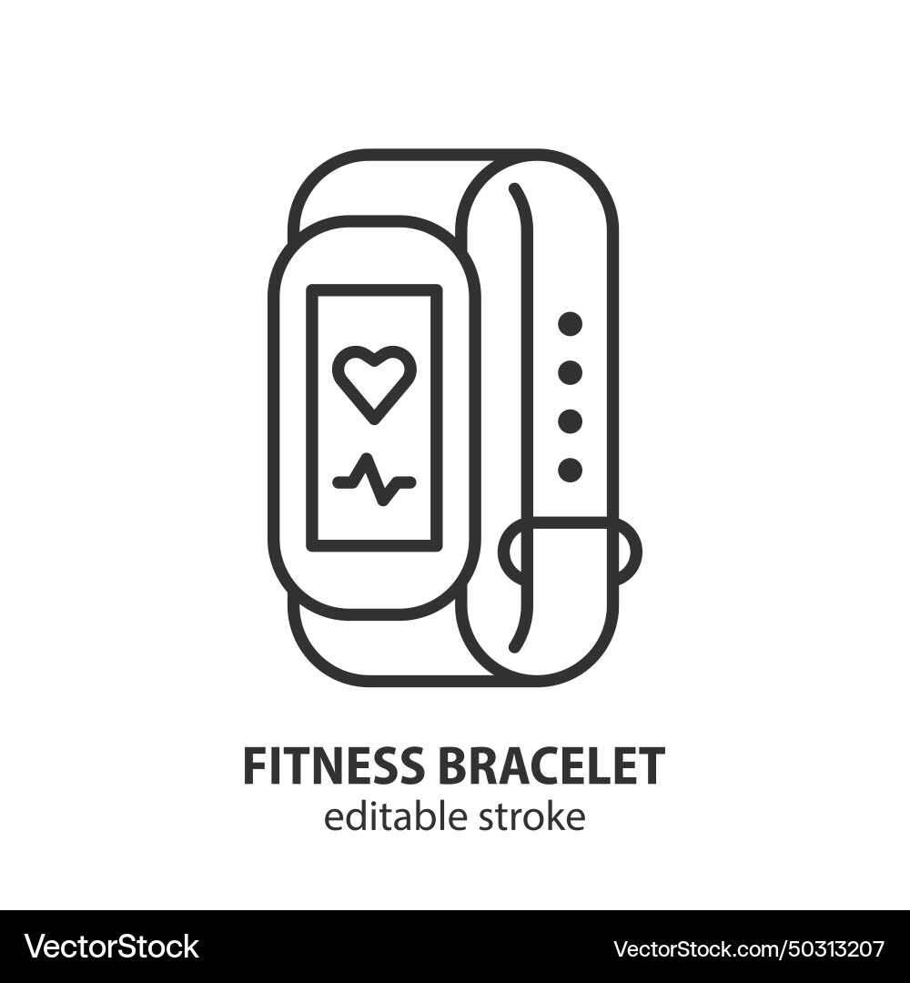 Fitness bracelet line icon tracker Royalty Free Vector Image