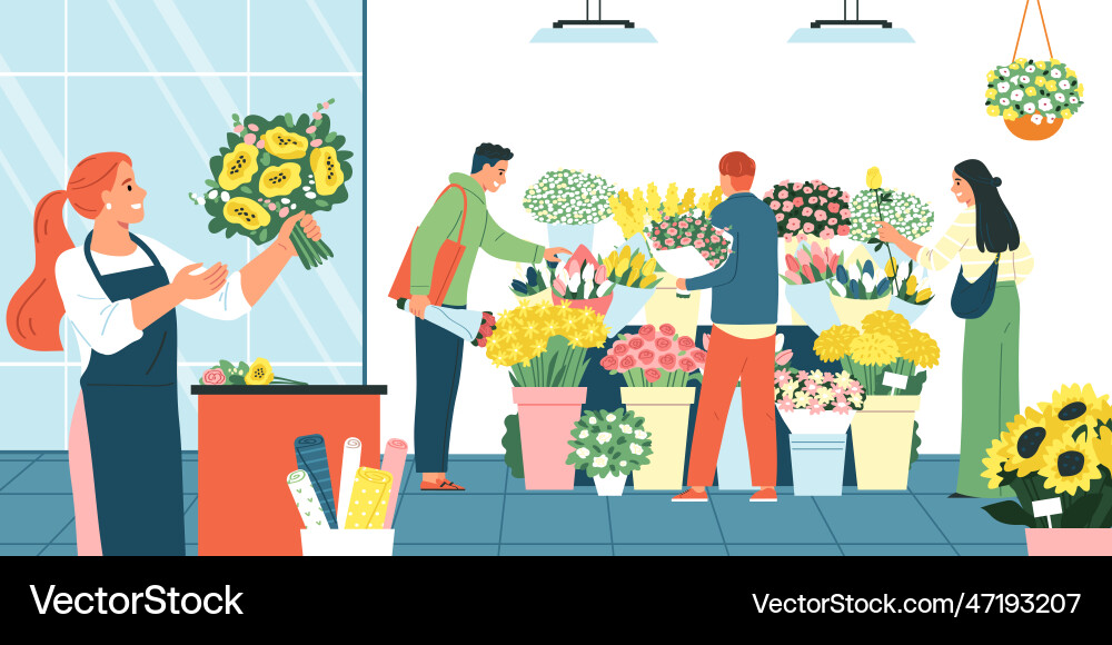 Flower and florist shop Royalty Free Vector Image