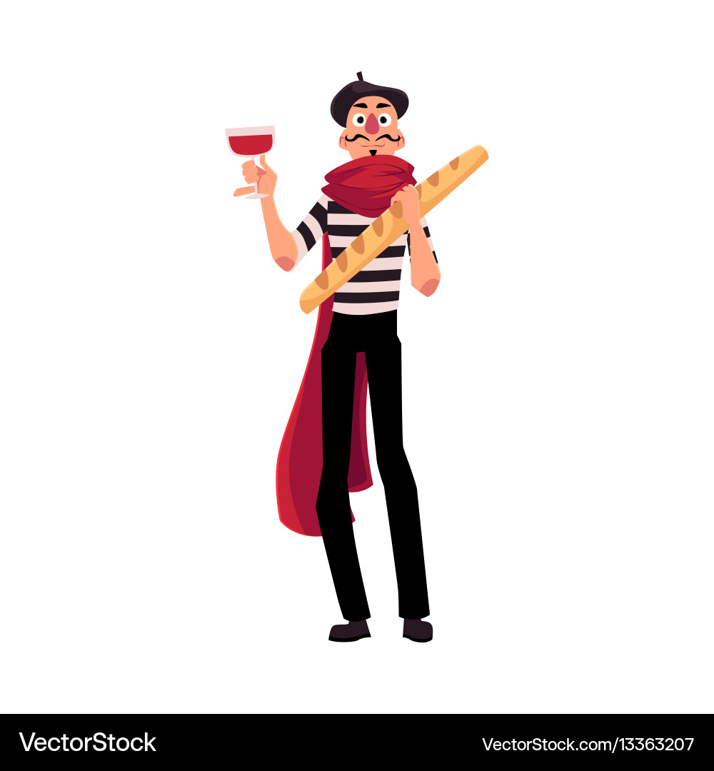 French Mime Character Royalty Free Vector Image