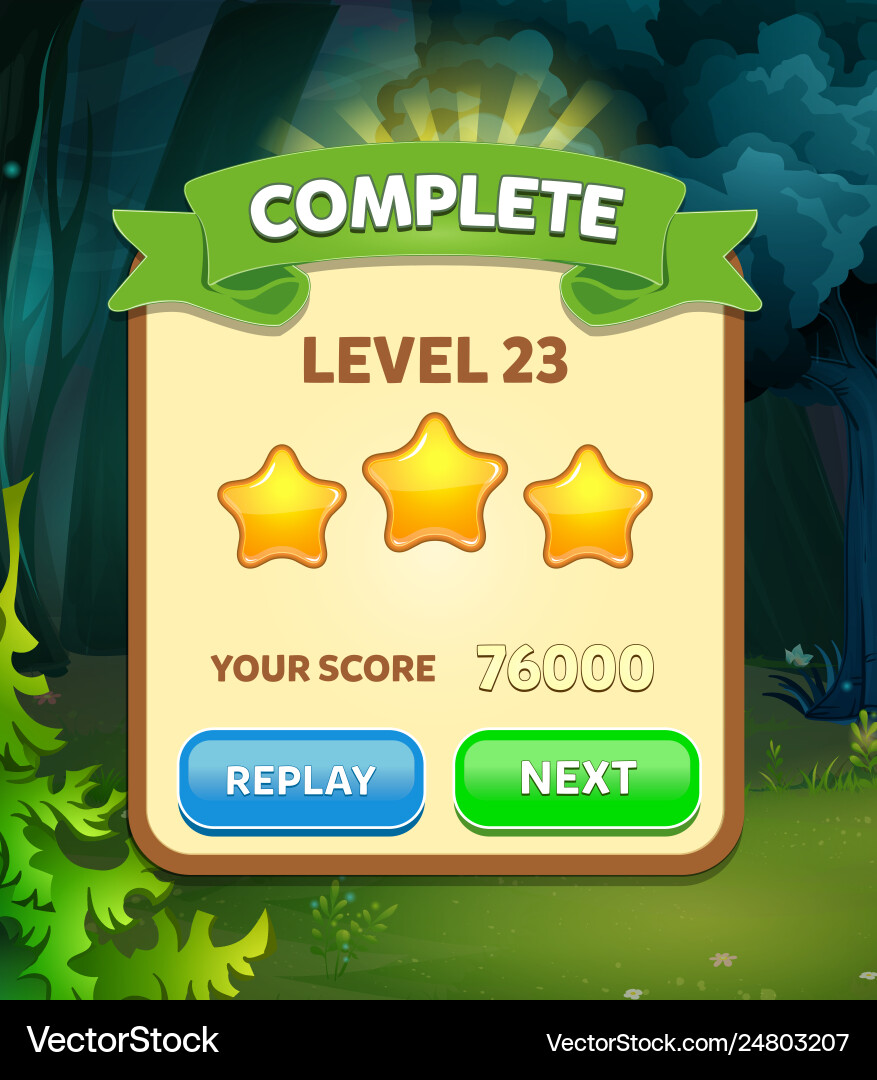 Score menu and asset Vector game template gui kit. Interface Score menu ...