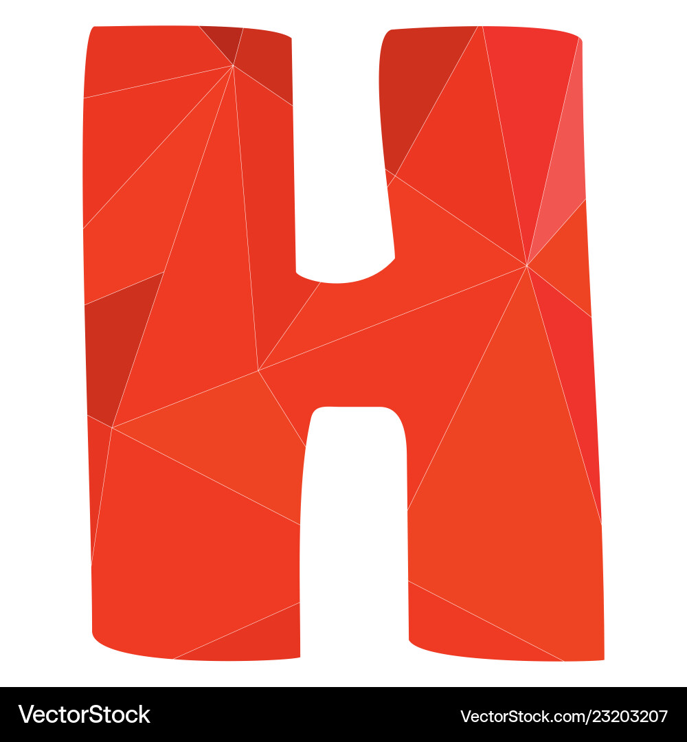 H red alphabet letter isolated on white background