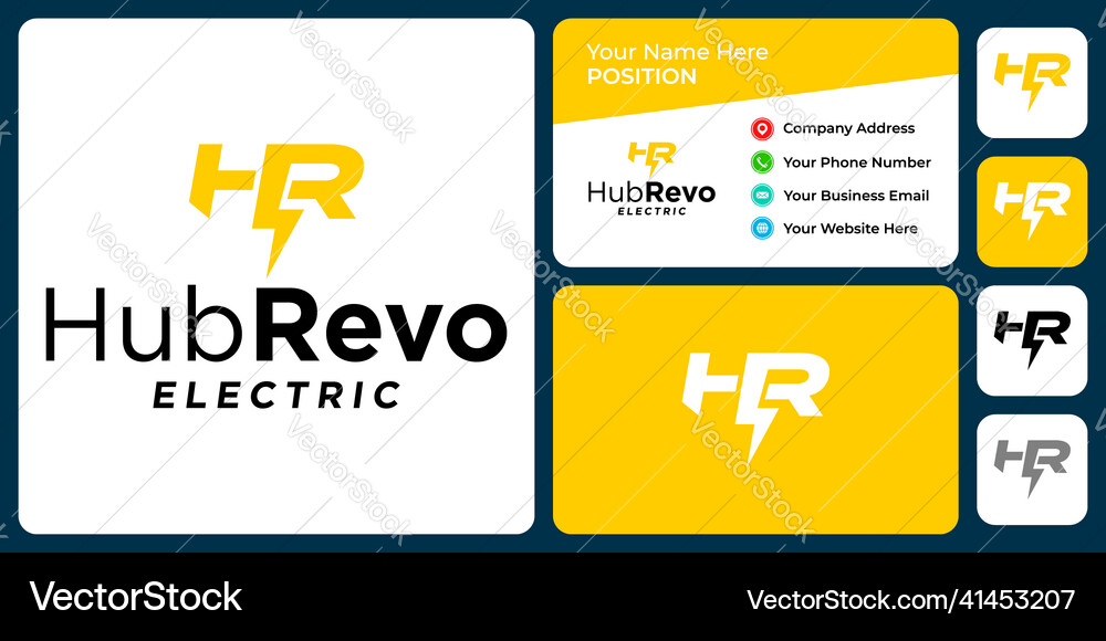 Hr electric logo Royalty Free Vector Image - VectorStock