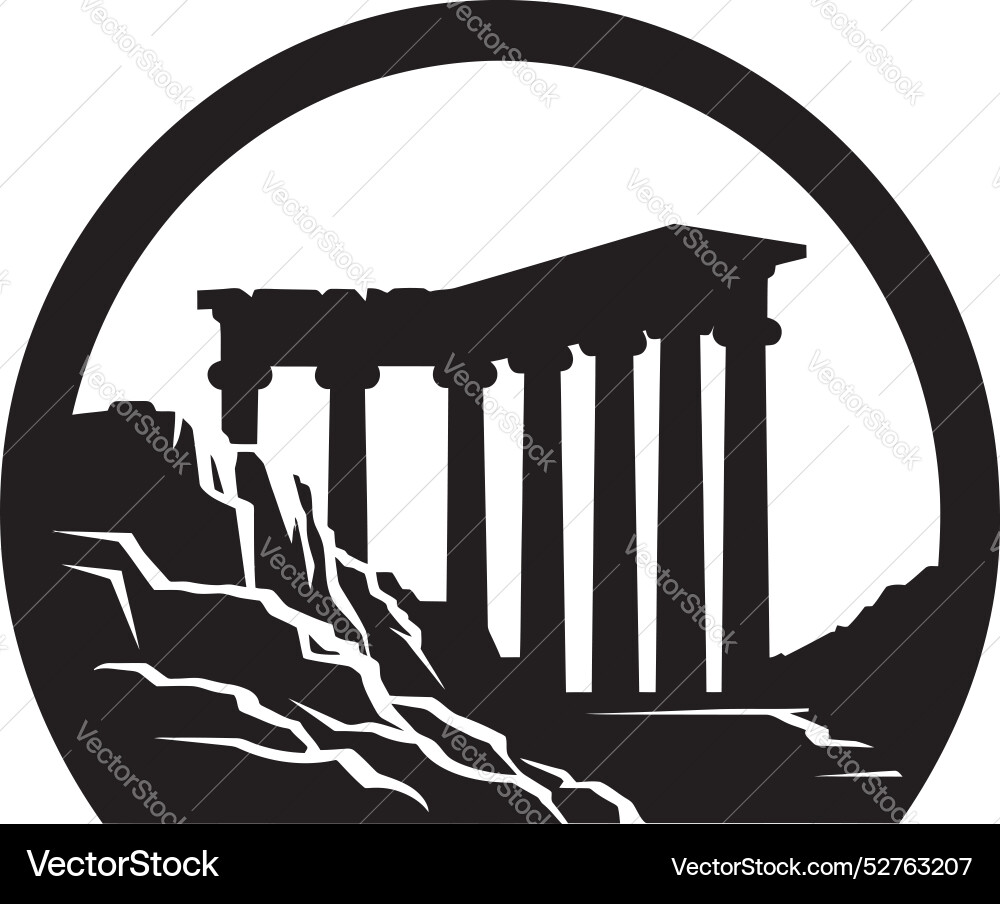 Iconic designs greek architecture Royalty Free Vector Image