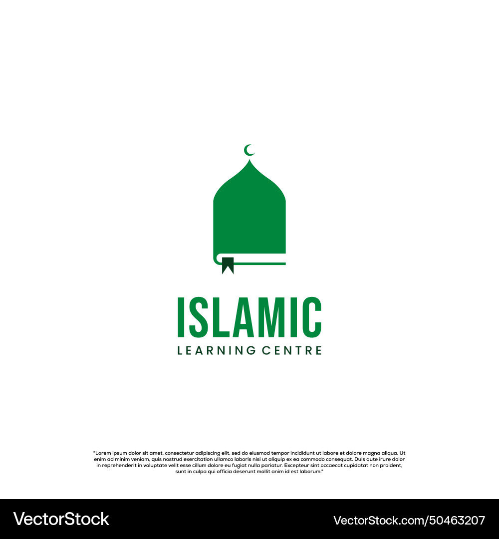 Muslim learn logo islam learning template Vector Image
