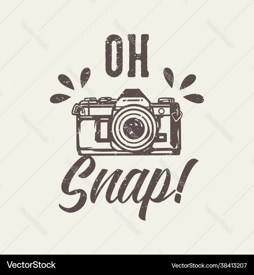 Oh Snap! Camera Photography T-Shirt Royalty Free Vector