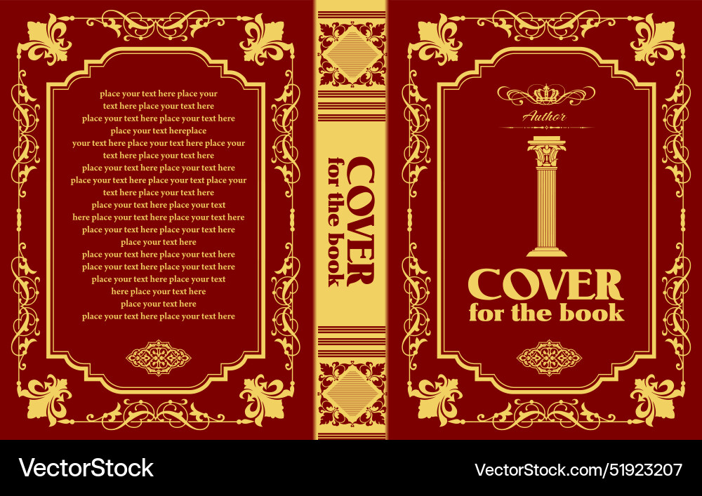 Old book cover design elements 3d hand drawn Vector Image