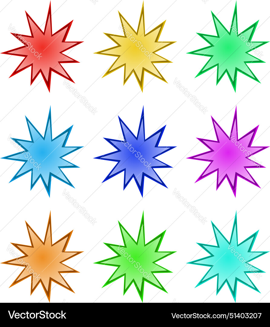 Starburst tag element comic starburst icon Vector Image