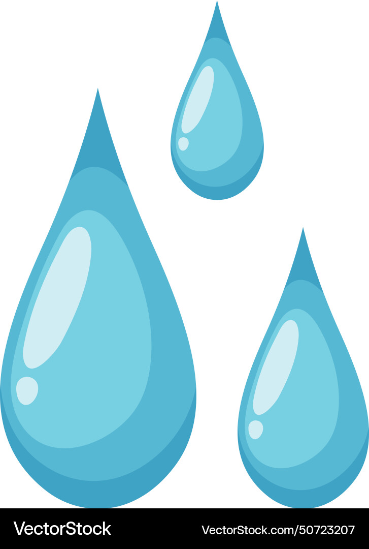 Three stylized water droplets on white Royalty Free Vector