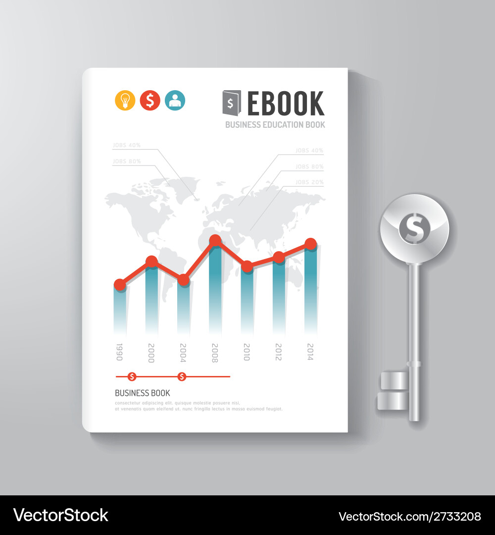 Cover book digital design template business Vector Image