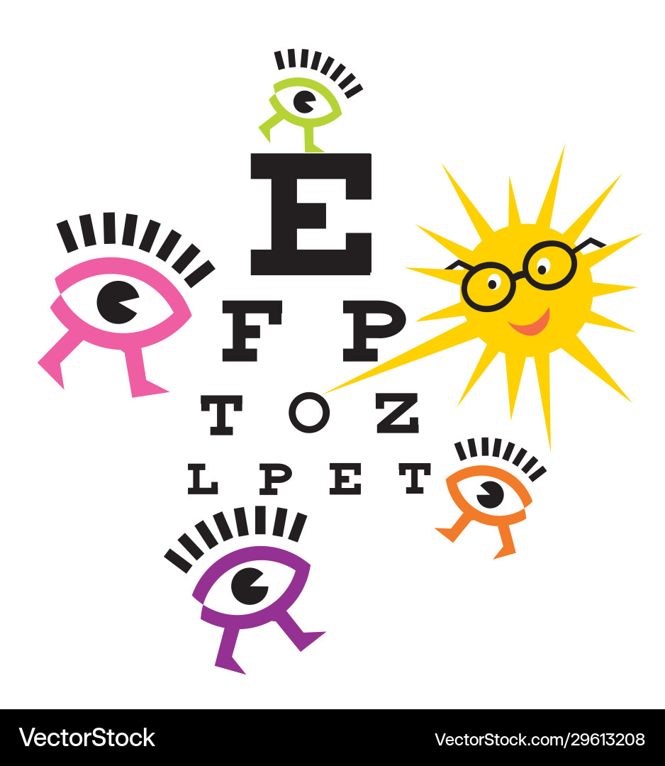 Funny testing eyesight Royalty Free Vector Image