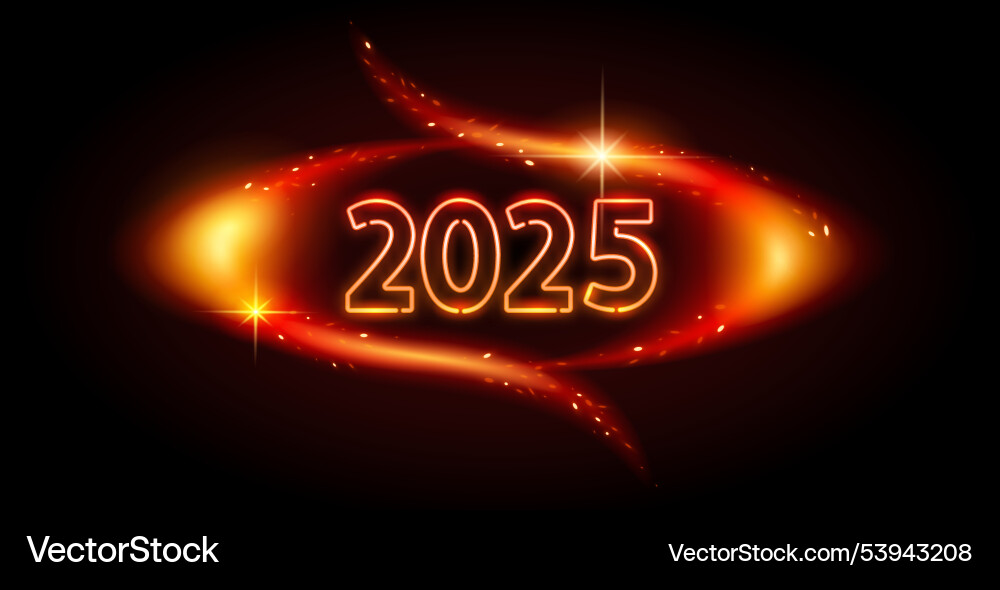 Glowing burning 2025 clip art Royalty Free Vector Image