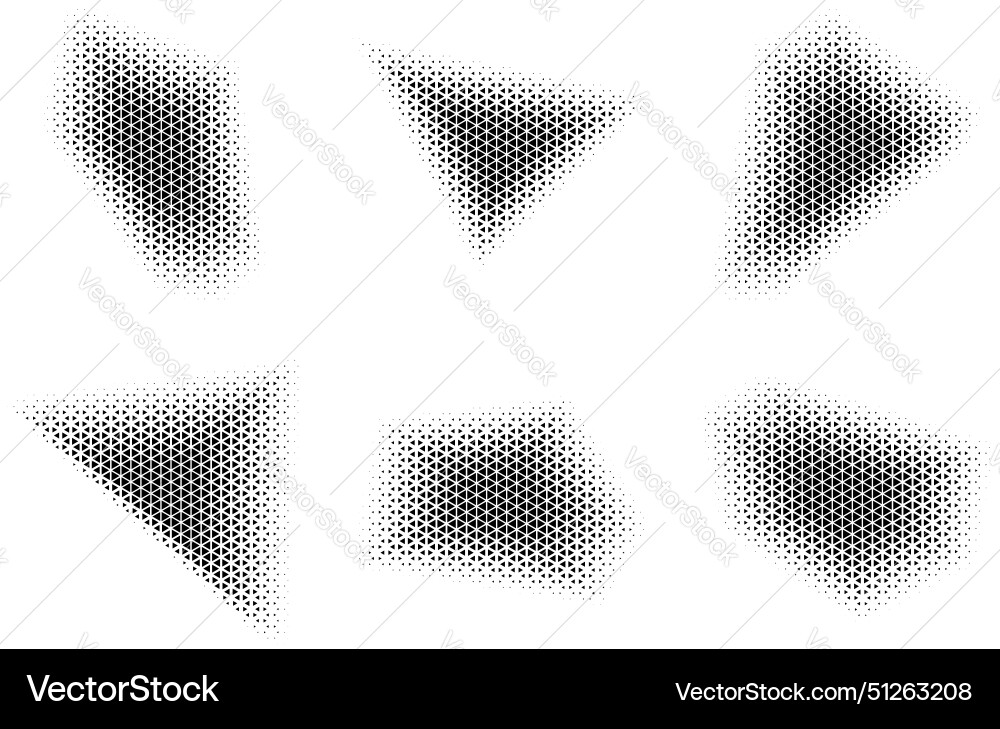 Halftone triangle pattern reprographic technique Vector Image
