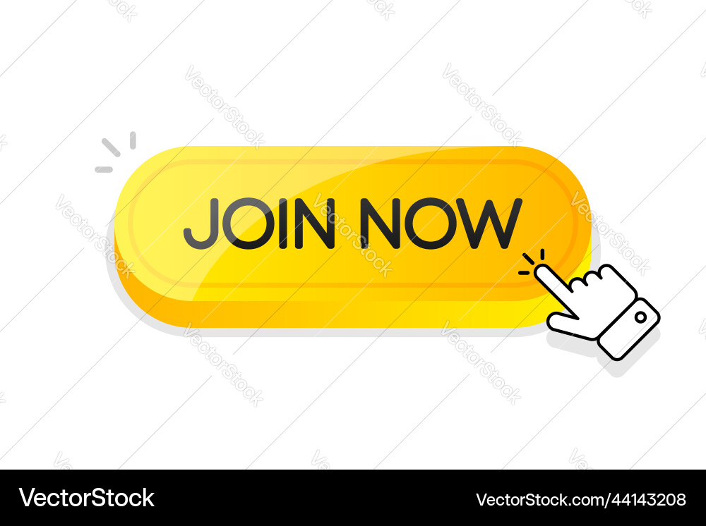 Join now 3d button mouse touched Royalty Free Vector Image