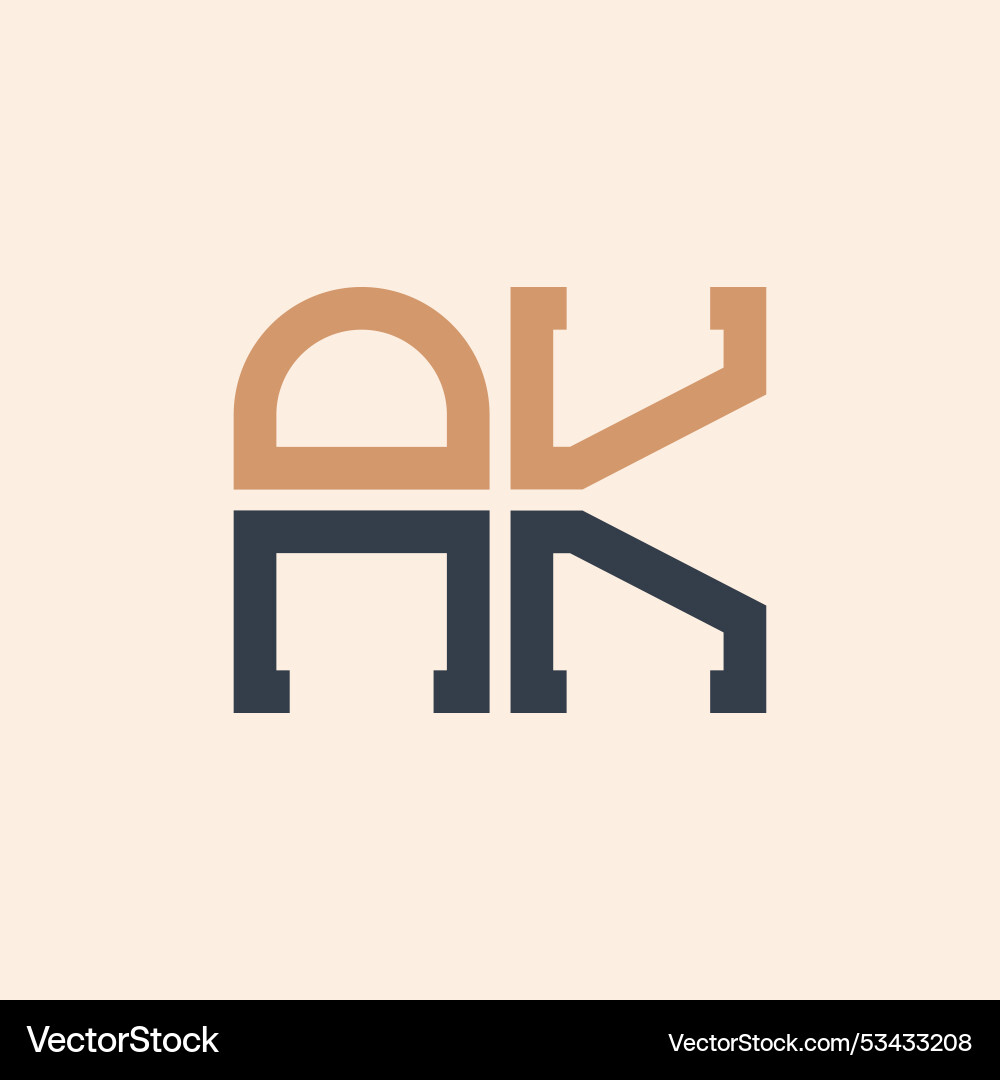 Modern ak letter logo design creative Royalty Free Vector