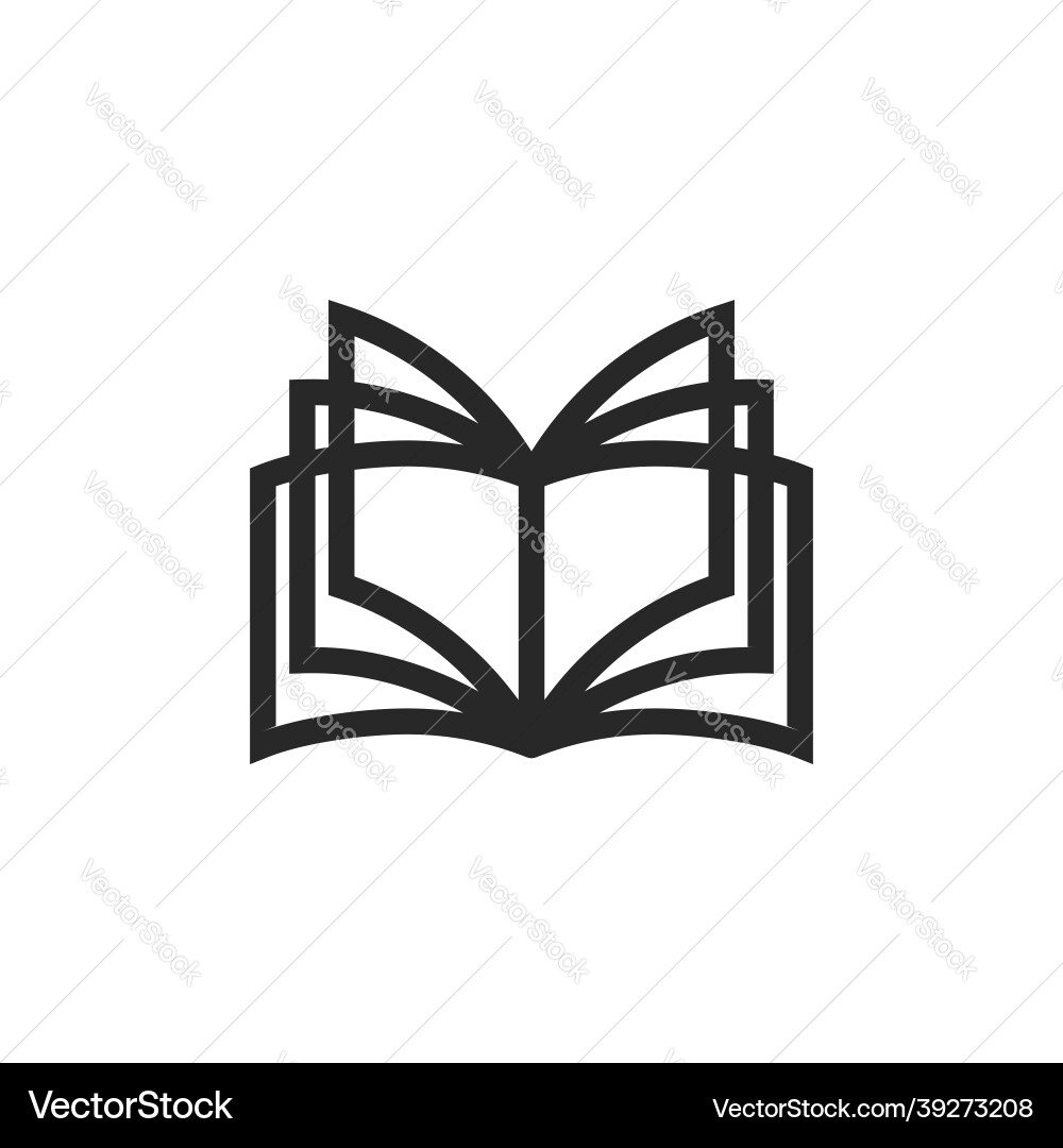 Open book logo emblem for a bookstore Royalty Free Vector