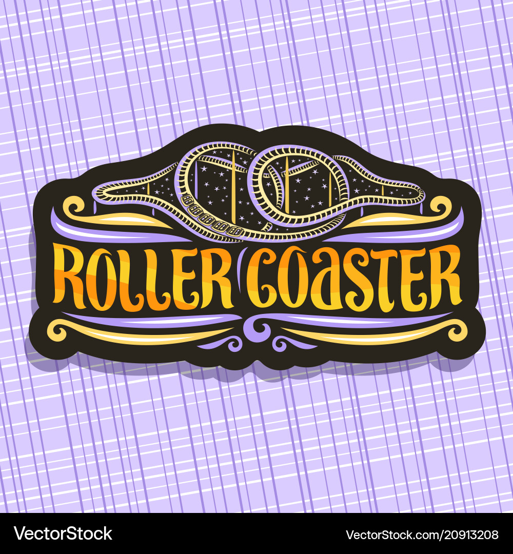 Roller Coaster Logo - Nighttime Royalty Free Vector Image