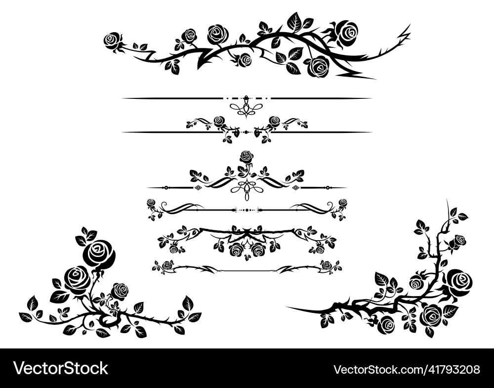 Romantic Floral Border Royalty Free Vector Image