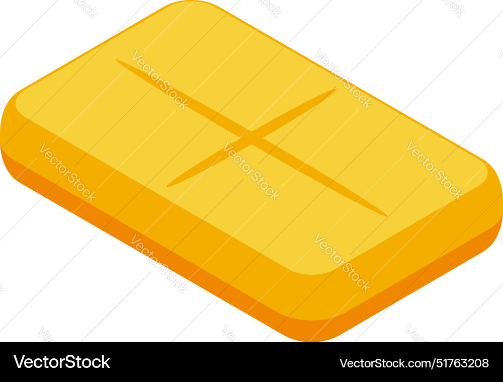 Single yellow butter pack isometric view Vector Image