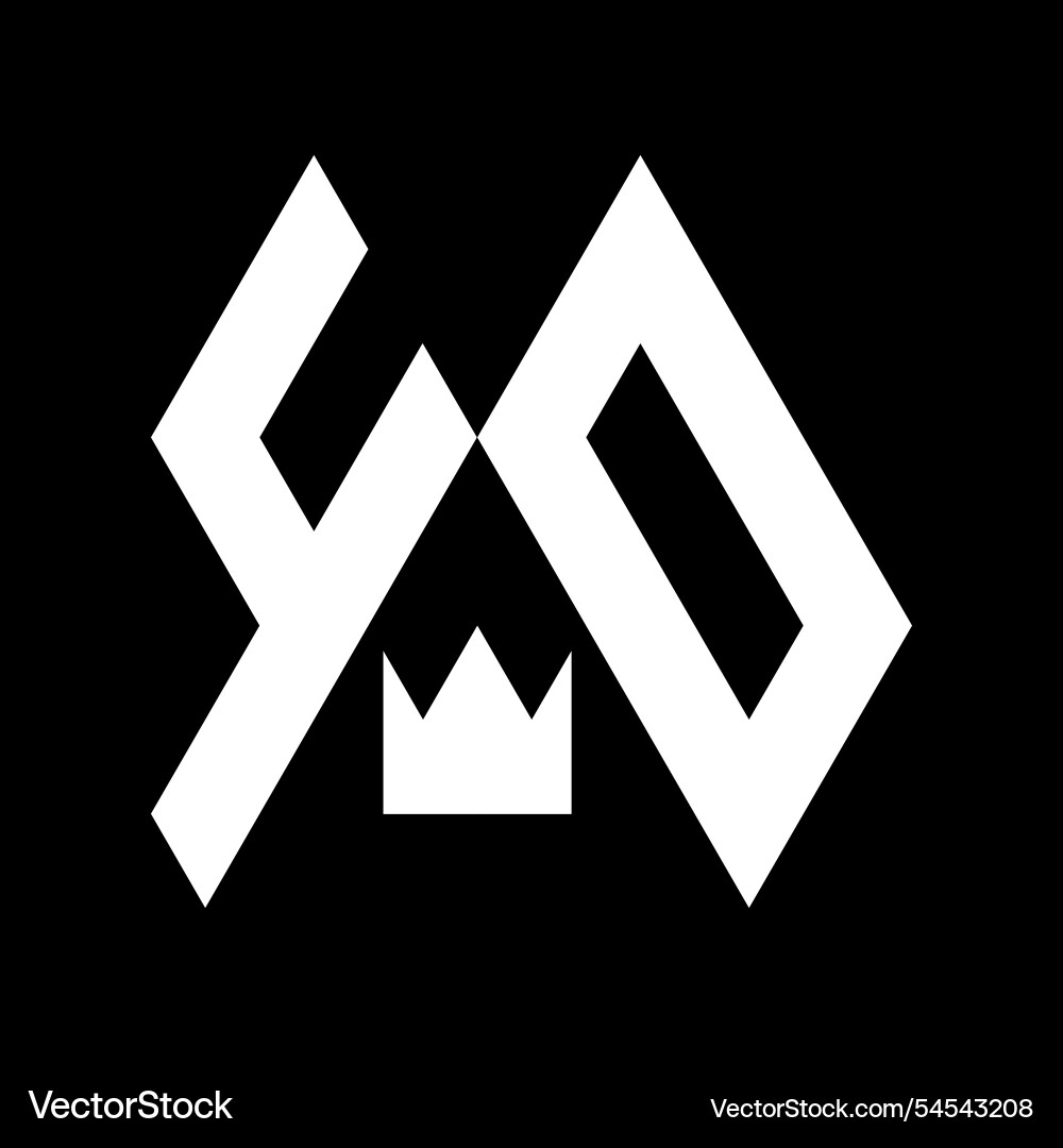 Stylish yd letter logo with clean minimalist Vector Image