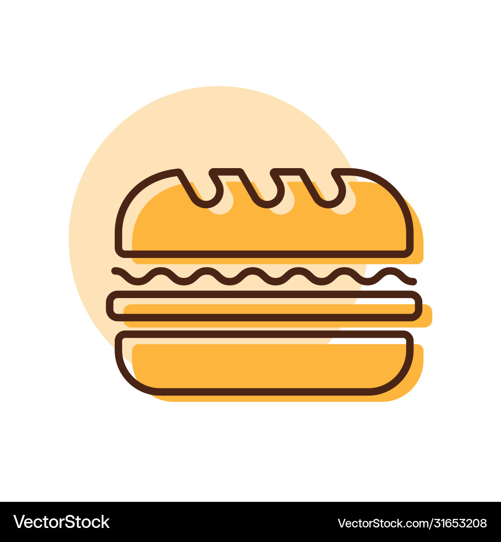 Subway sandwich icon fast food sign Royalty Free Vector