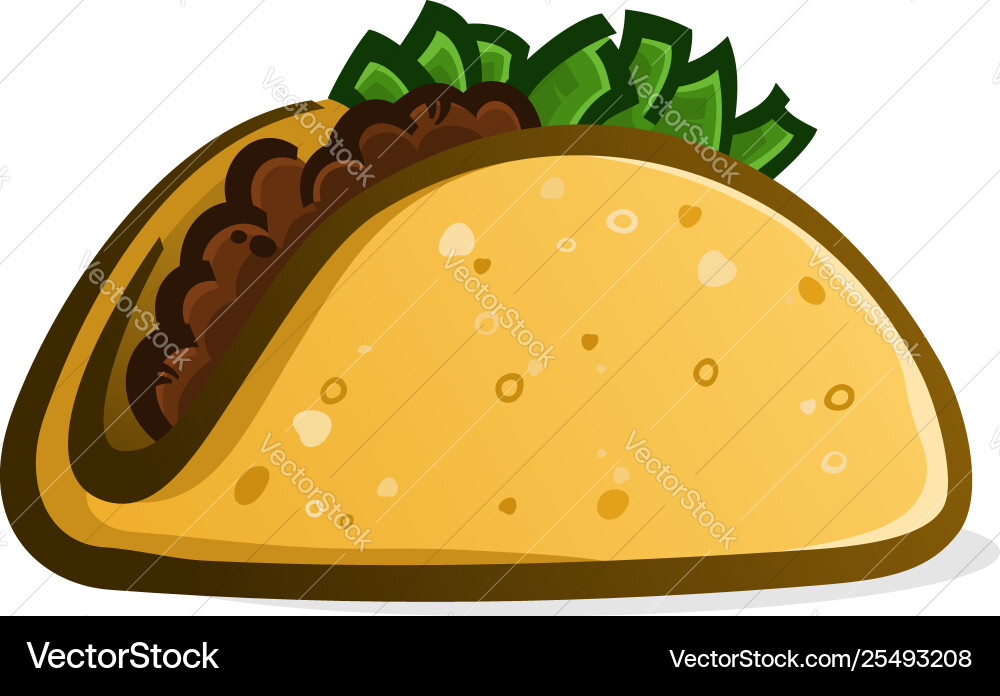 Taco cartoon Royalty Free Vector Image - VectorStock
