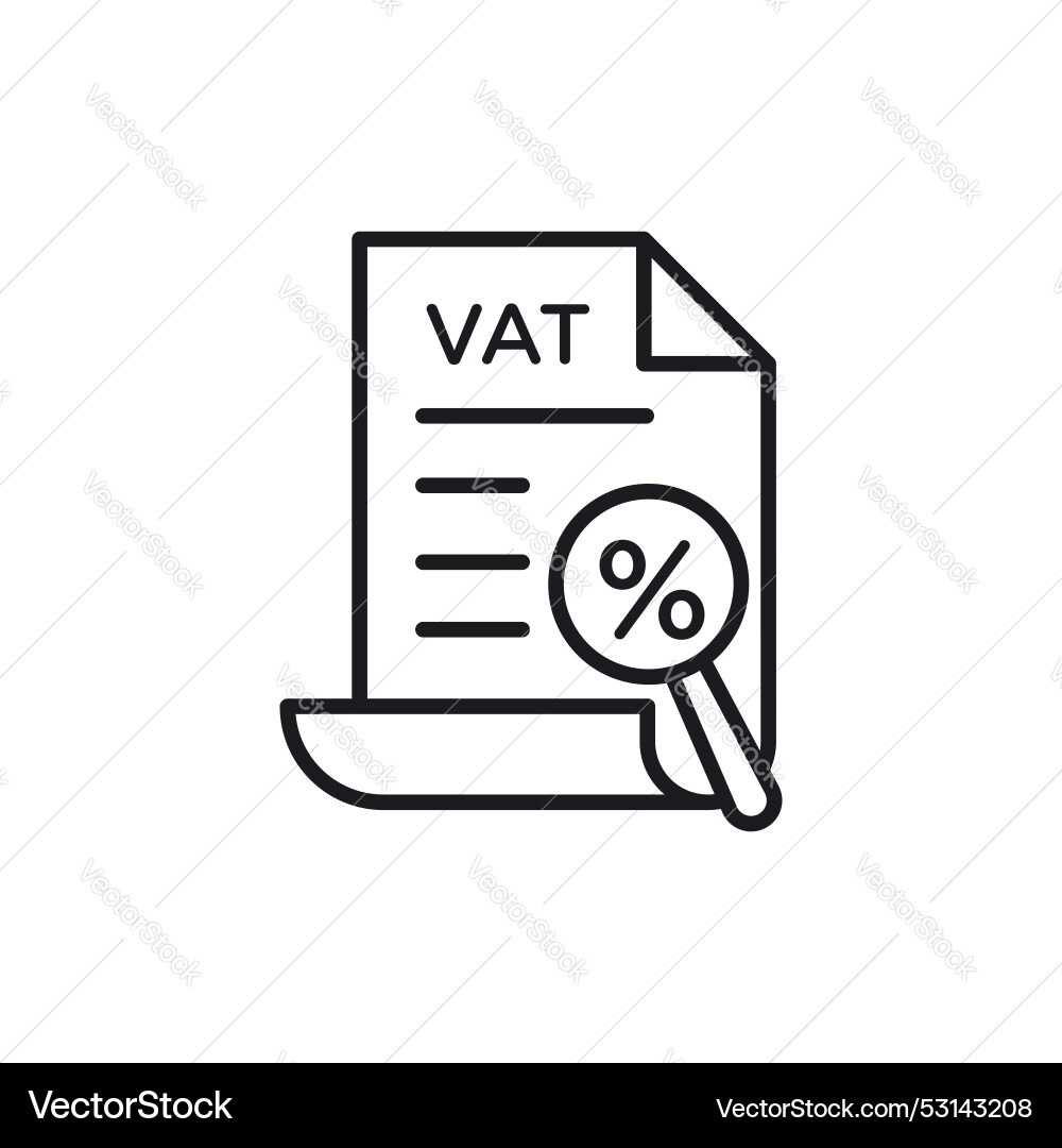 Vat taxes icon symbol on white background Vector Image