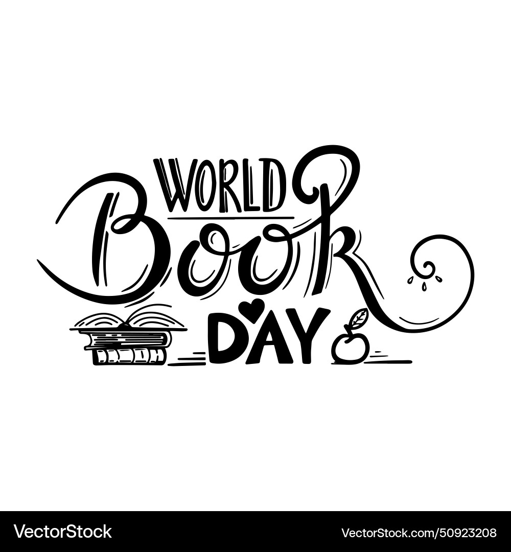 World book day hand drawn Royalty Free Vector Image