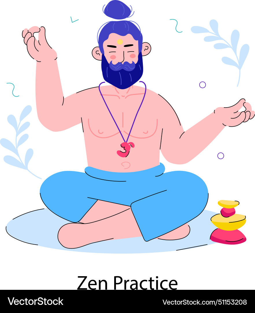 Zen practice Royalty Free Vector Image - VectorStock