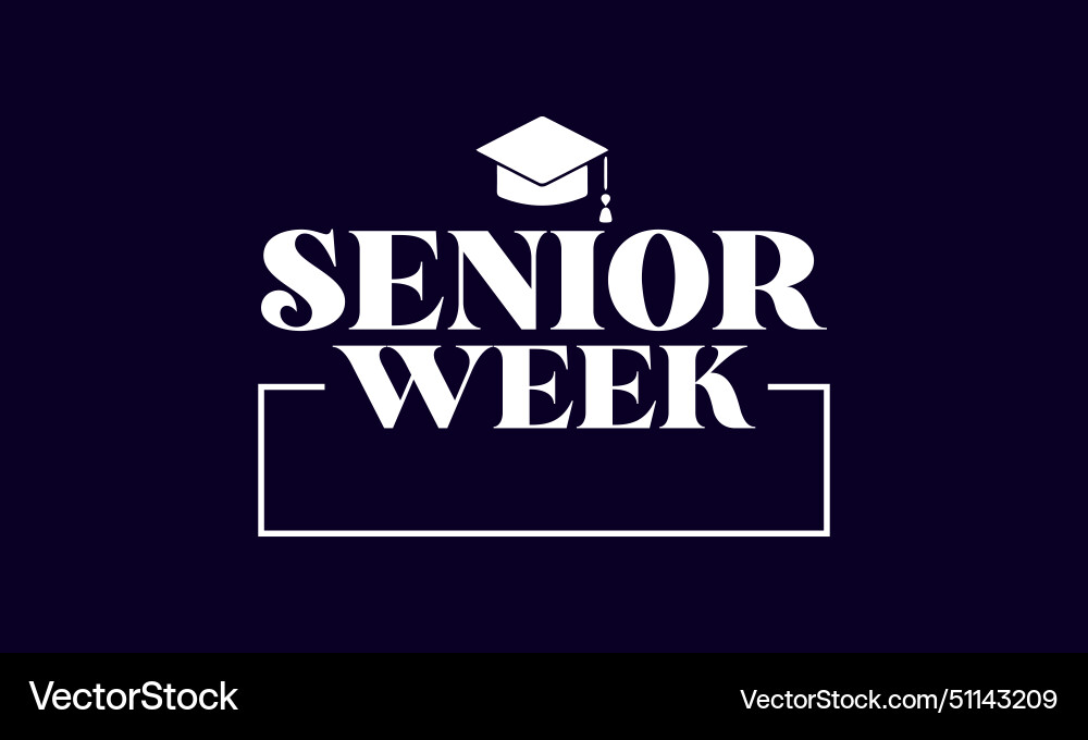 Colorful background with senior week text design Vector Image