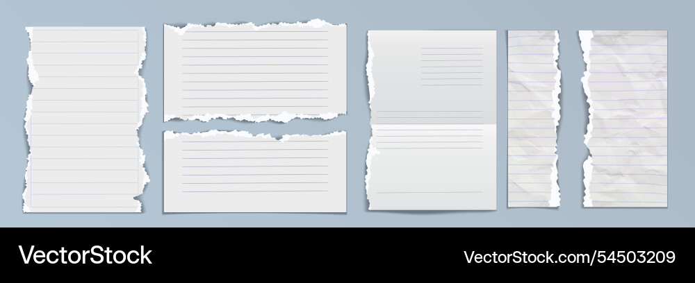 Crumpled and torn paper sheets set Royalty Free Vector Image